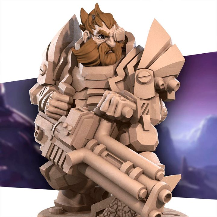 3D Printable Space Dwarf Soldier by Bite the Bullet